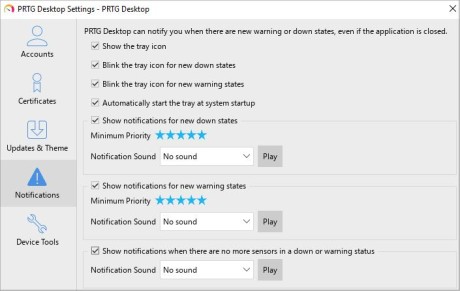 How to set up notifications for PRTG MultiBoard